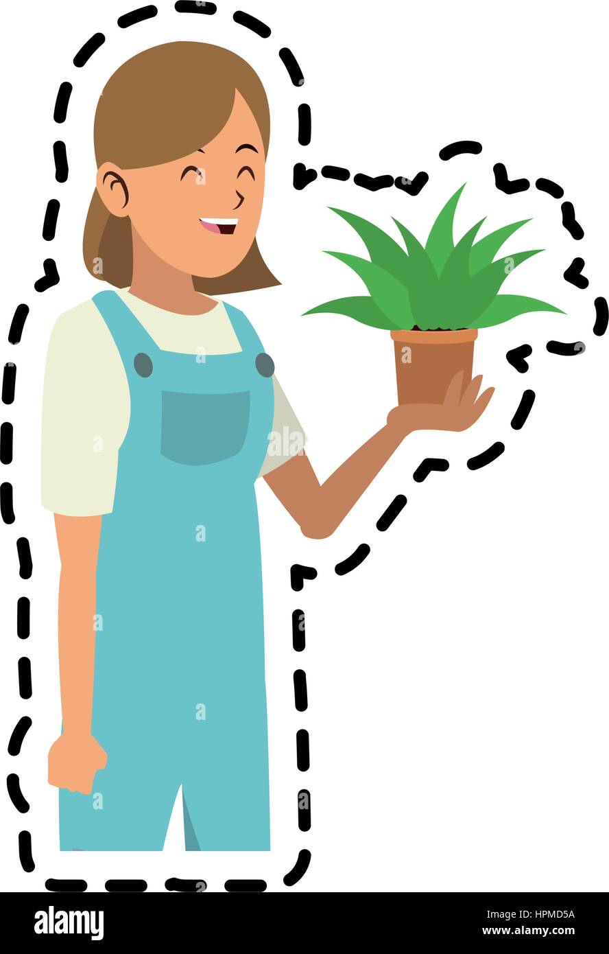 happy person with plant icon image Stock Vector Image & Art - Alamy