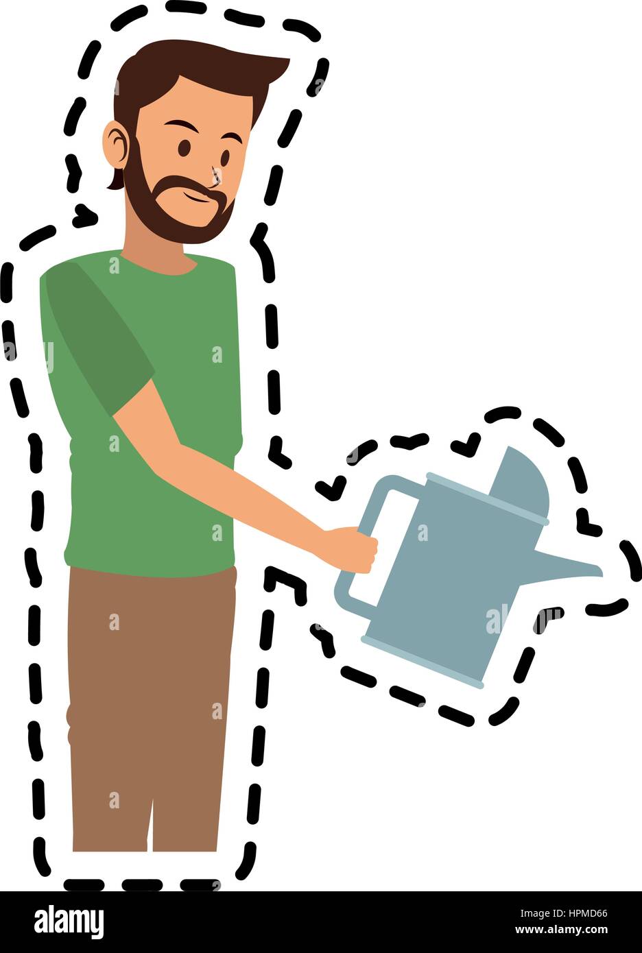 Watering tree sapling Cut Out Stock Images & Pictures - Alamy