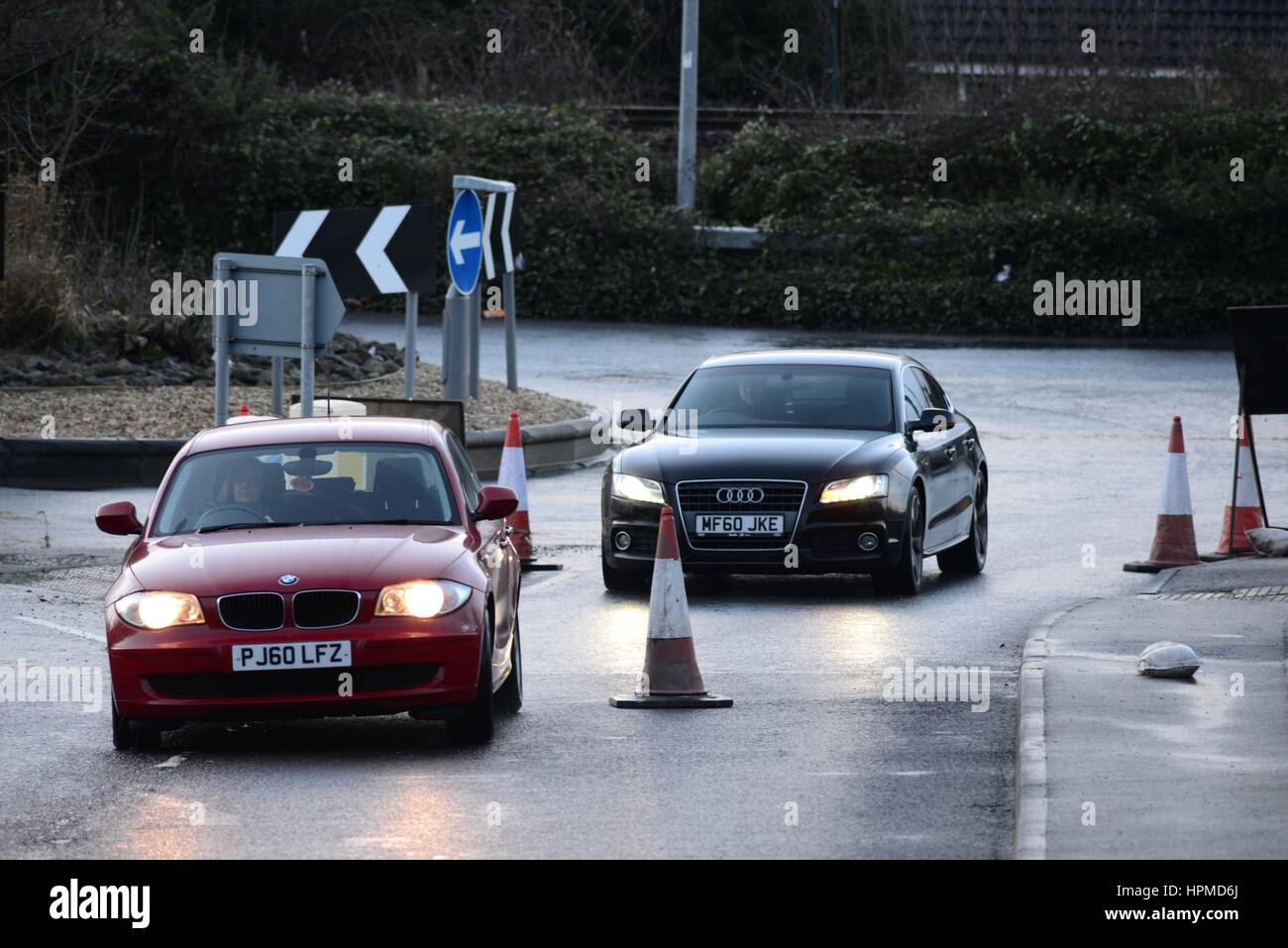 Driving around cones hi-res stock photography and images - Alamy