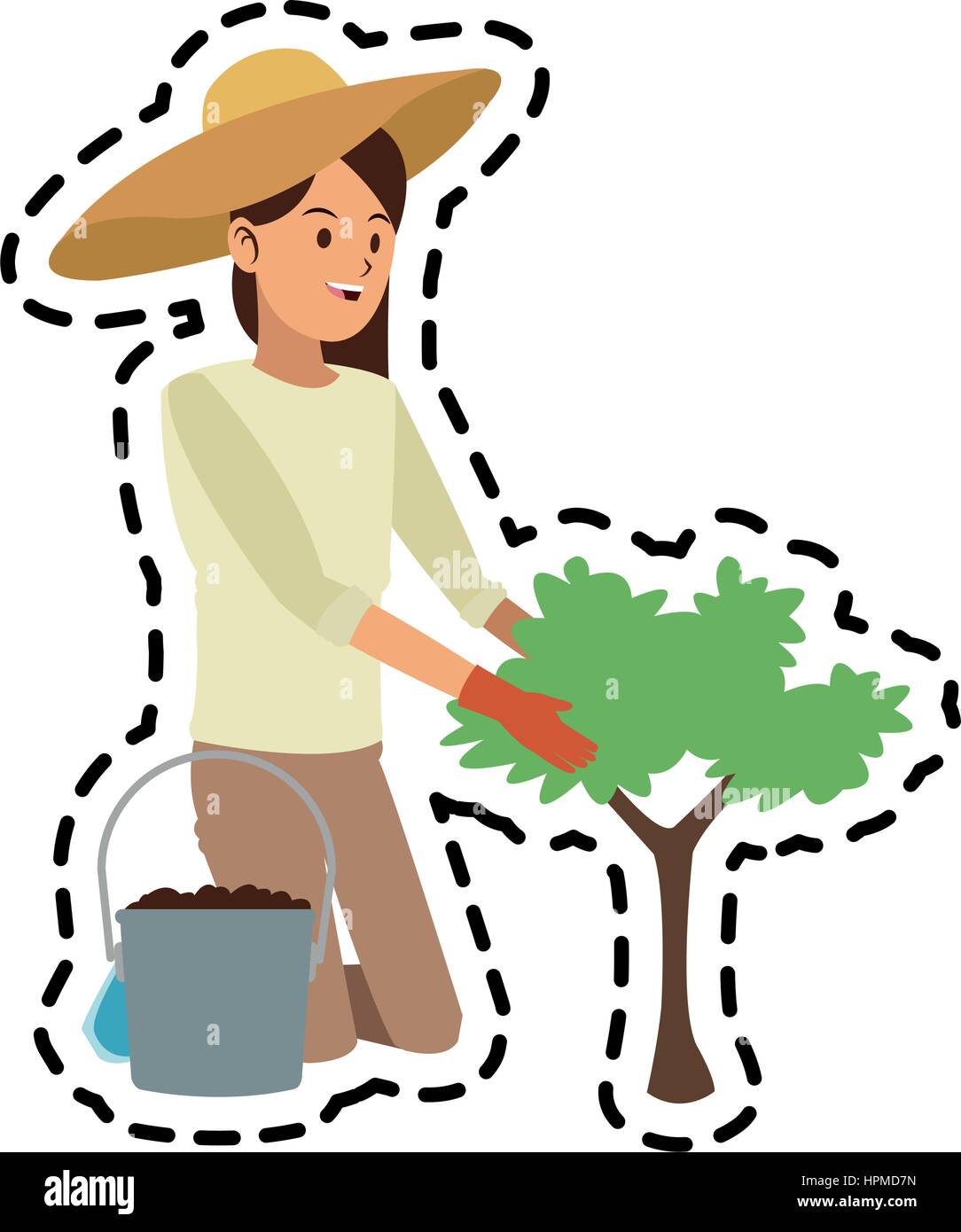 happy person with plant icon image Stock Vector Image & Art - Alamy