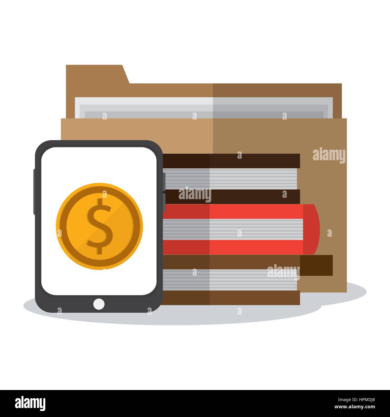smartphone and books Stock Vector Image & Art - Alamy