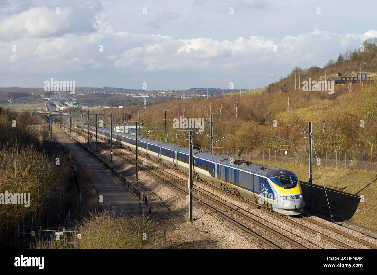 NASHENDEN, KENT, ENGLAND - FEBRUARY 16TH 2017 - Class 373 e300 Eurostar ...
