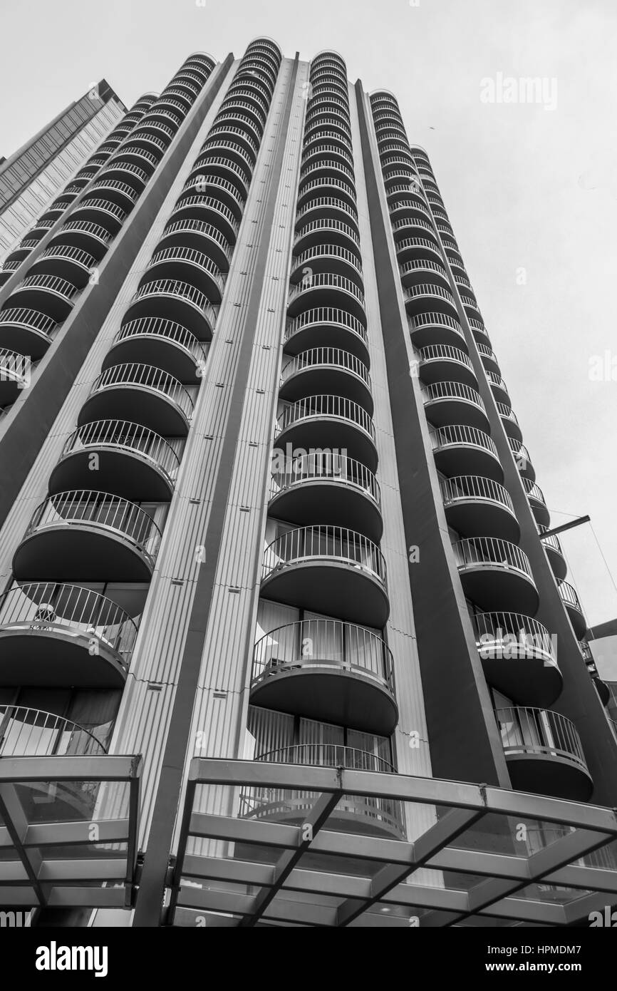 Round balconies create an interesting pattern the reaches toward the ...