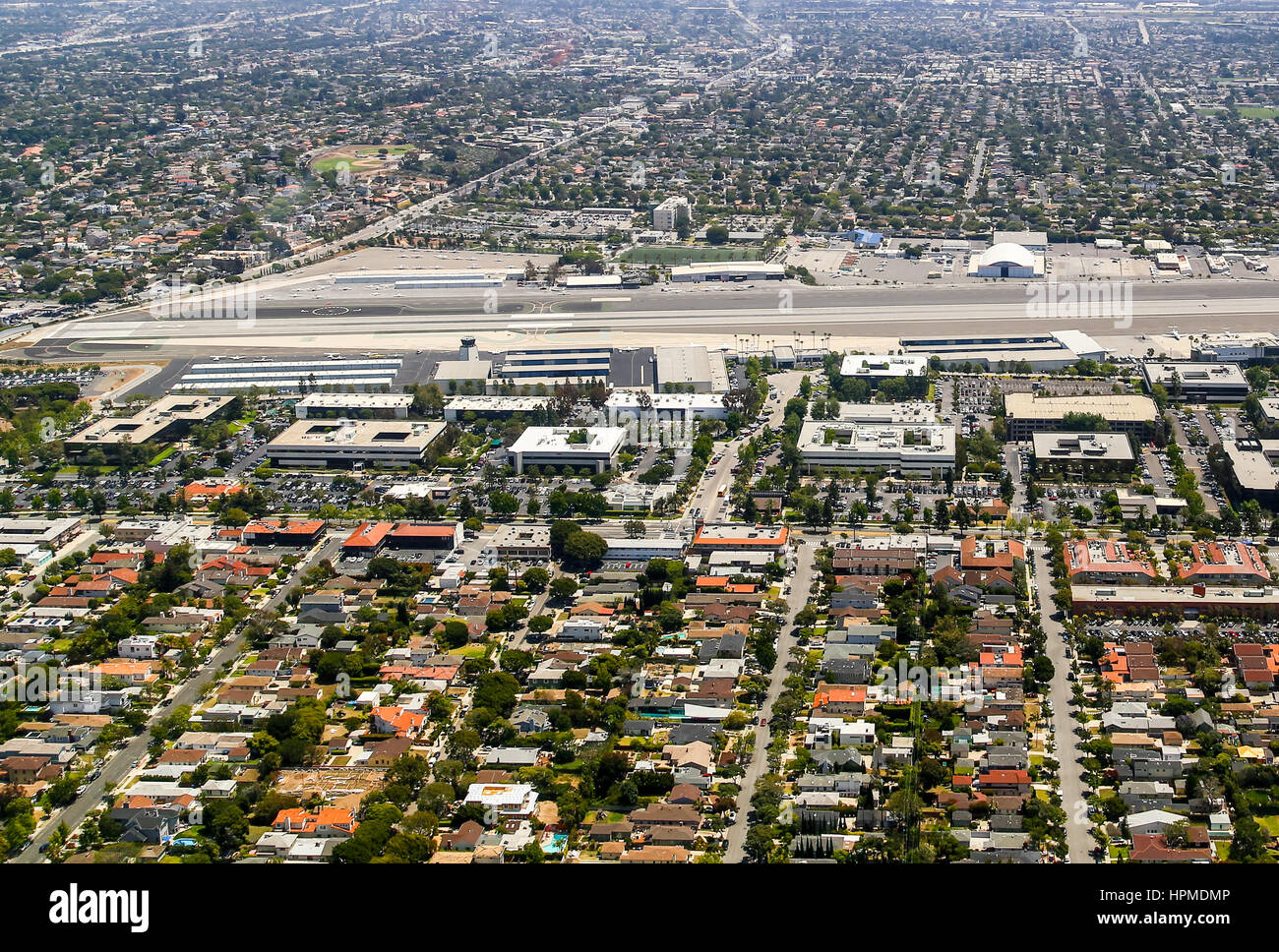 Los Angeles, USA - May 27, 2015: Aerial view of the Santa Monica ...
