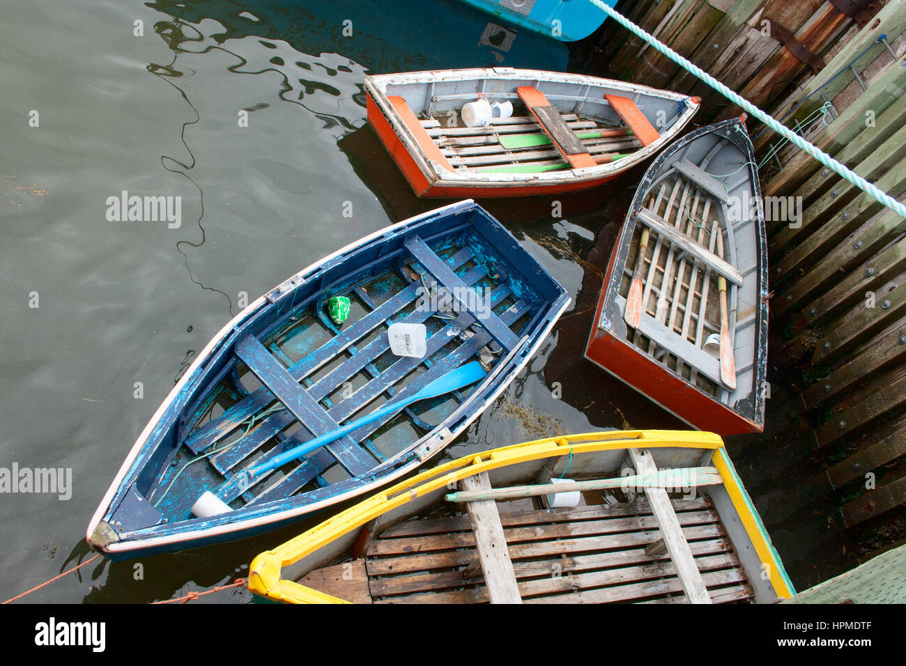 Colorful fishing boats mooring hi-res stock photography and images - Alamy