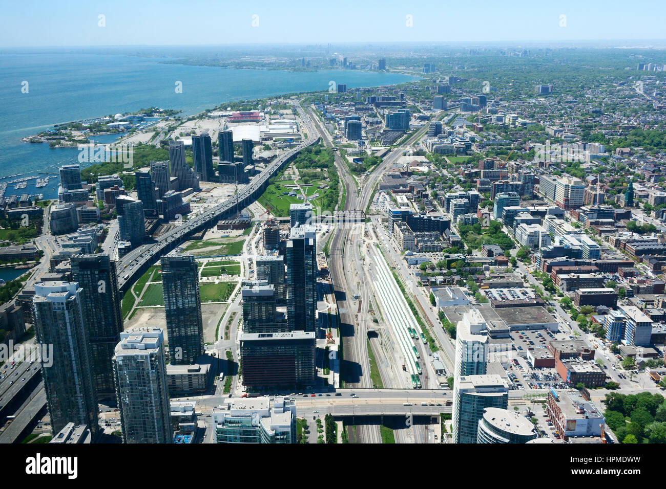 Aerial view of Toronto downtown and Ontario Lake Stock Photo - Alamy