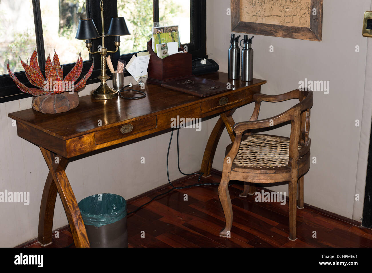 Desk in a Safari Camp Stock Photo - Alamy