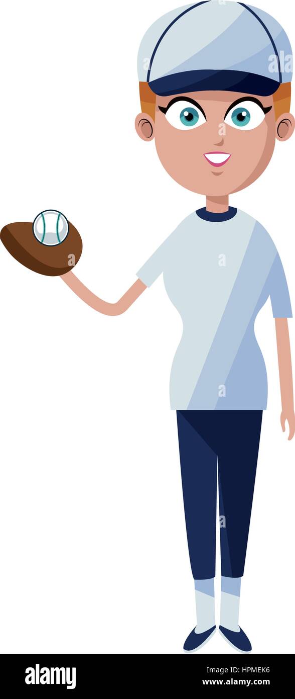 Woman baseball training Stock Vector Images - Alamy