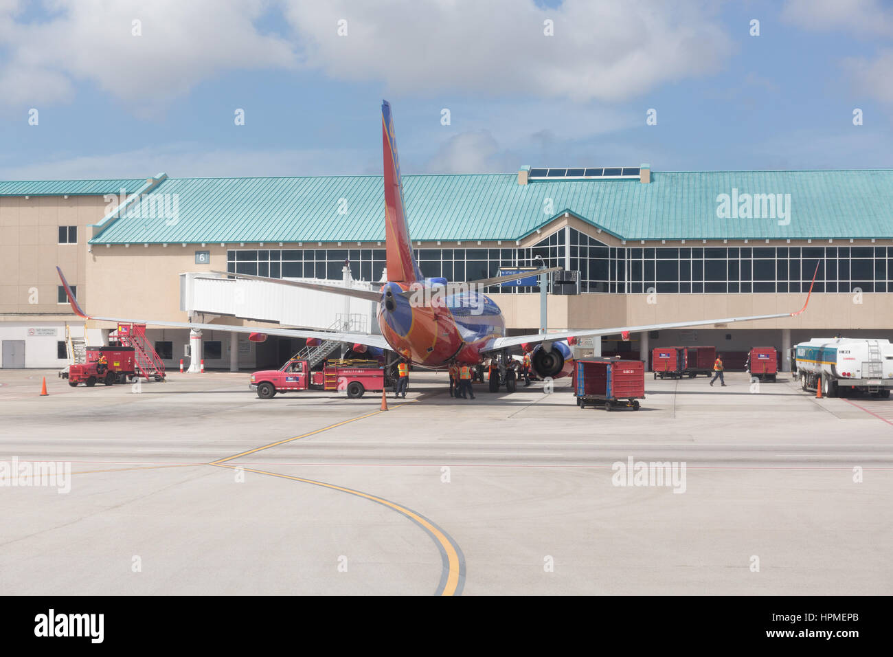 Southwest Airlines jet at Aruba airport Stock Photo - Alamy