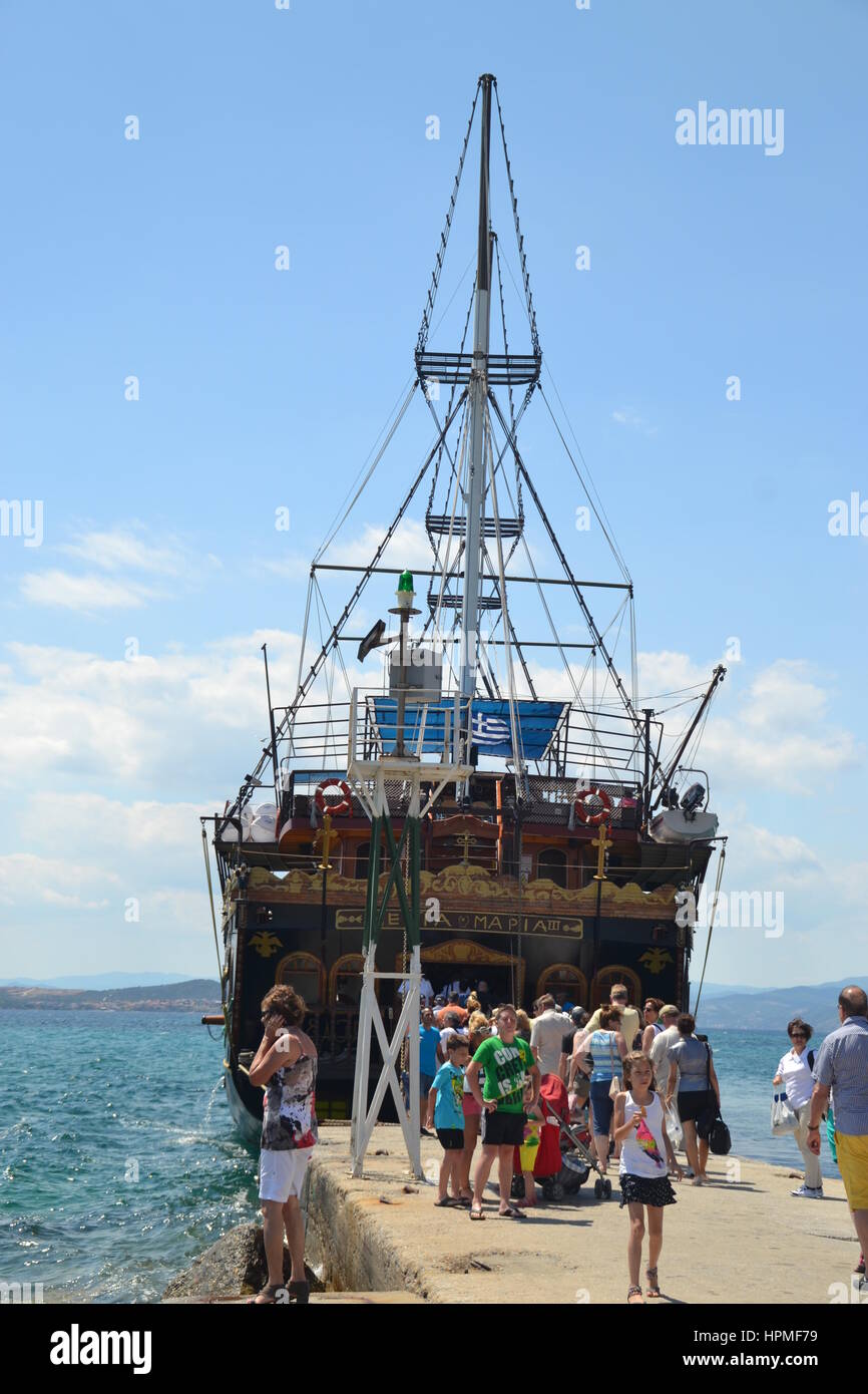 On a sea trip in Ionian sea, Greek peninsula, Mediterranean Stock Photo ...