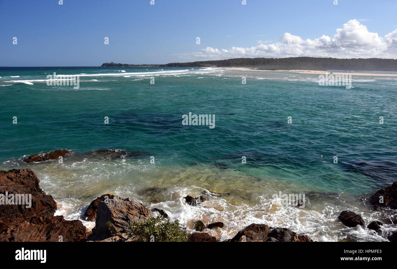Beach at the Tuross Head. Tuross Head is a seaside village on the south ...