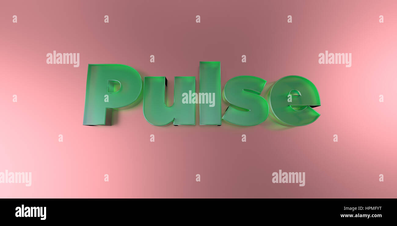 Pulse - colorful glass text on vibrant background - 3D rendered royalty ...