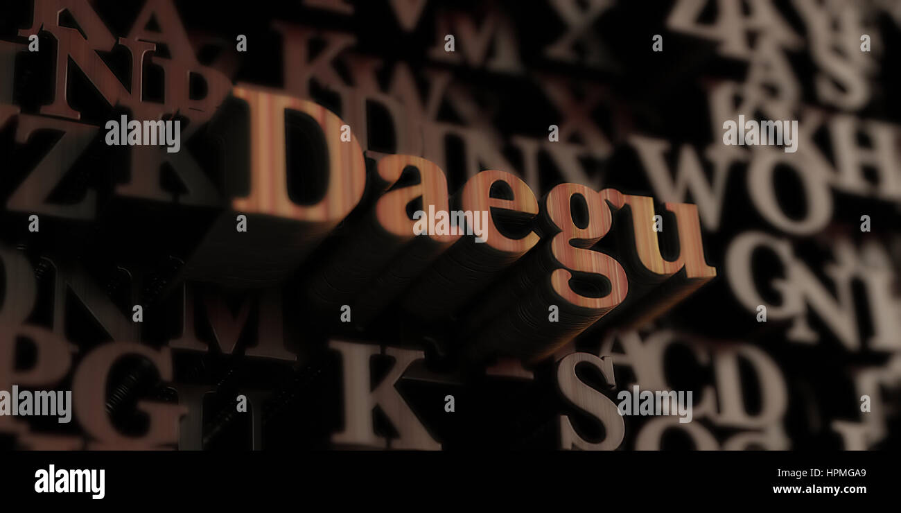 Daegu - Wooden 3D rendered letters/message. Can be used for an online ...