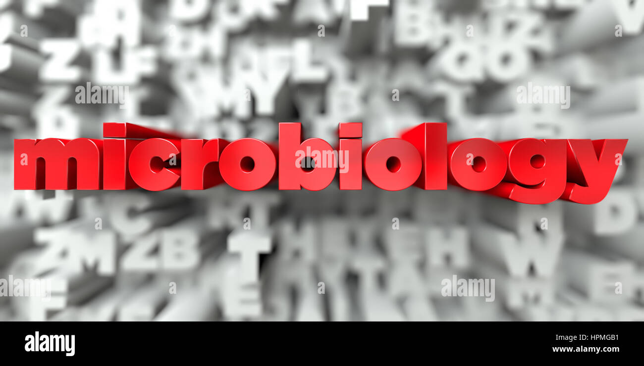 microbiology - Red text on typography background - 3D rendered royalty ...