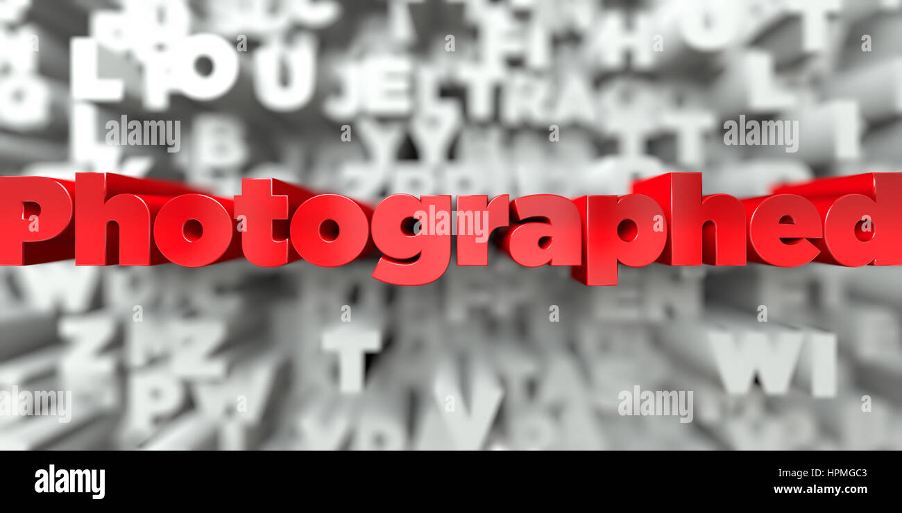 Photographed - Red text on typography background - 3D rendered royalty ...