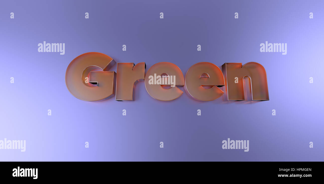 Green - colorful glass text on vibrant background - 3D rendered royalty ...