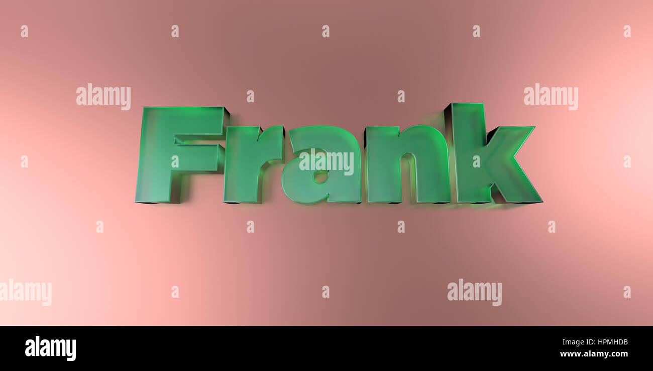 Frank - colorful glass text on vibrant background - 3D rendered royalty ...