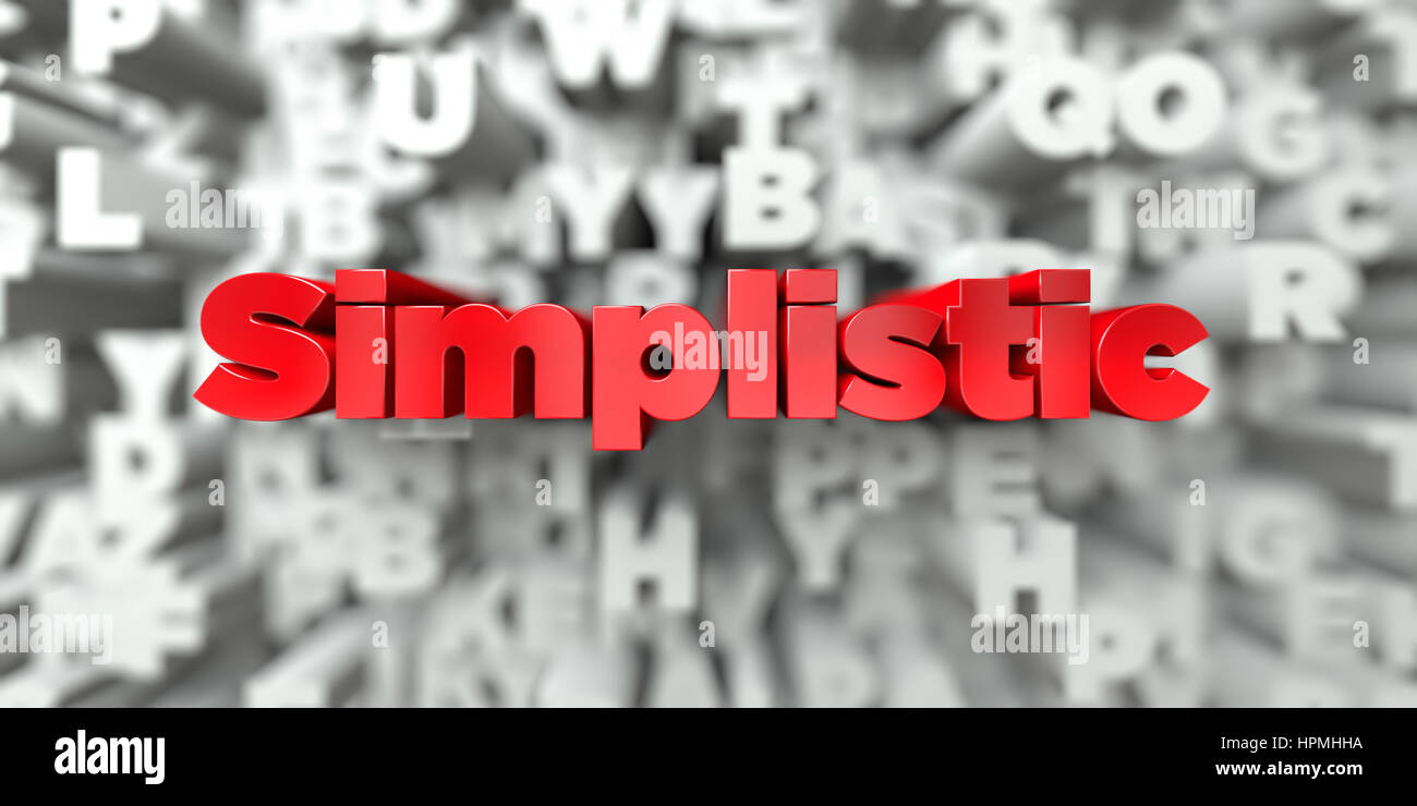 Simplistic - Red text on typography background - 3D rendered royalty ...