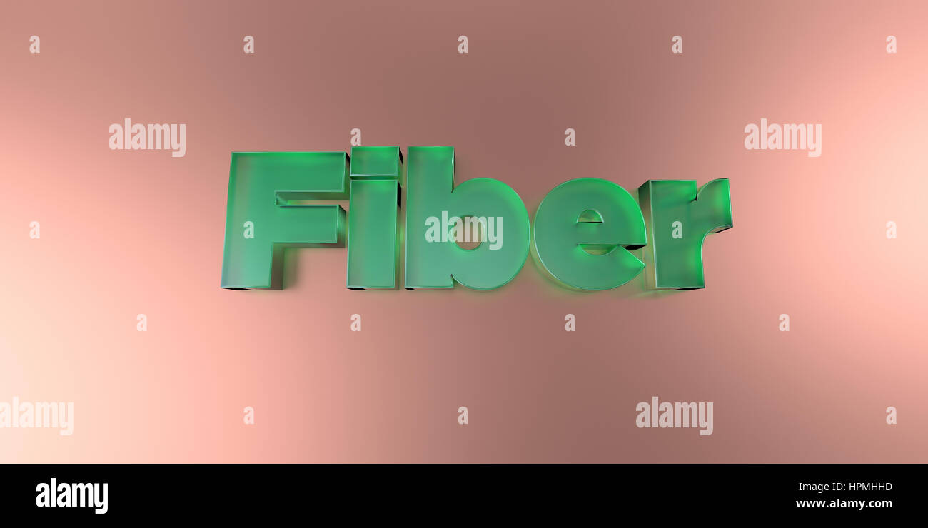 Fiber - colorful glass text on vibrant background - 3D rendered royalty ...
