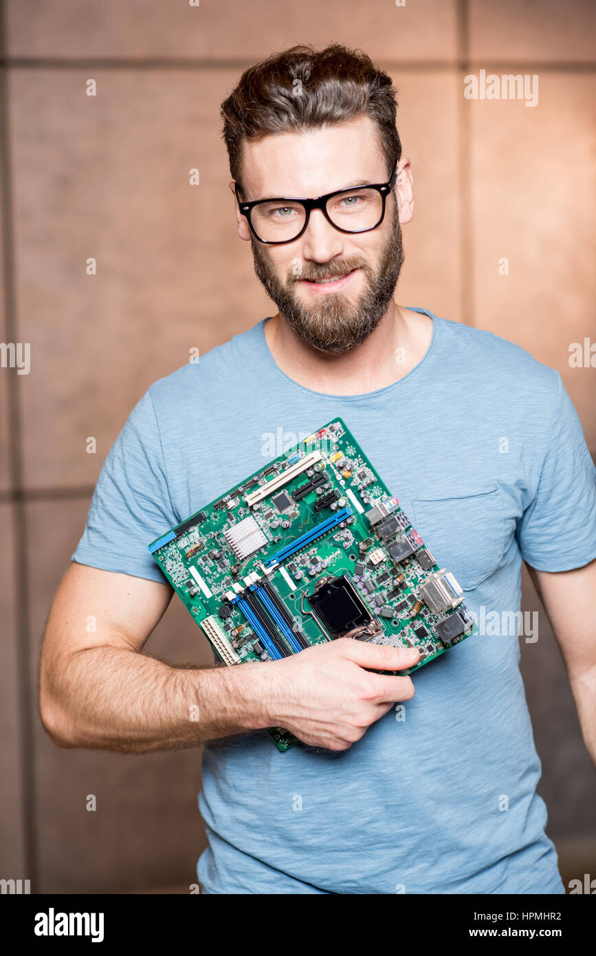 Portrait of a man with digital tablet Stock Photo - Alamy