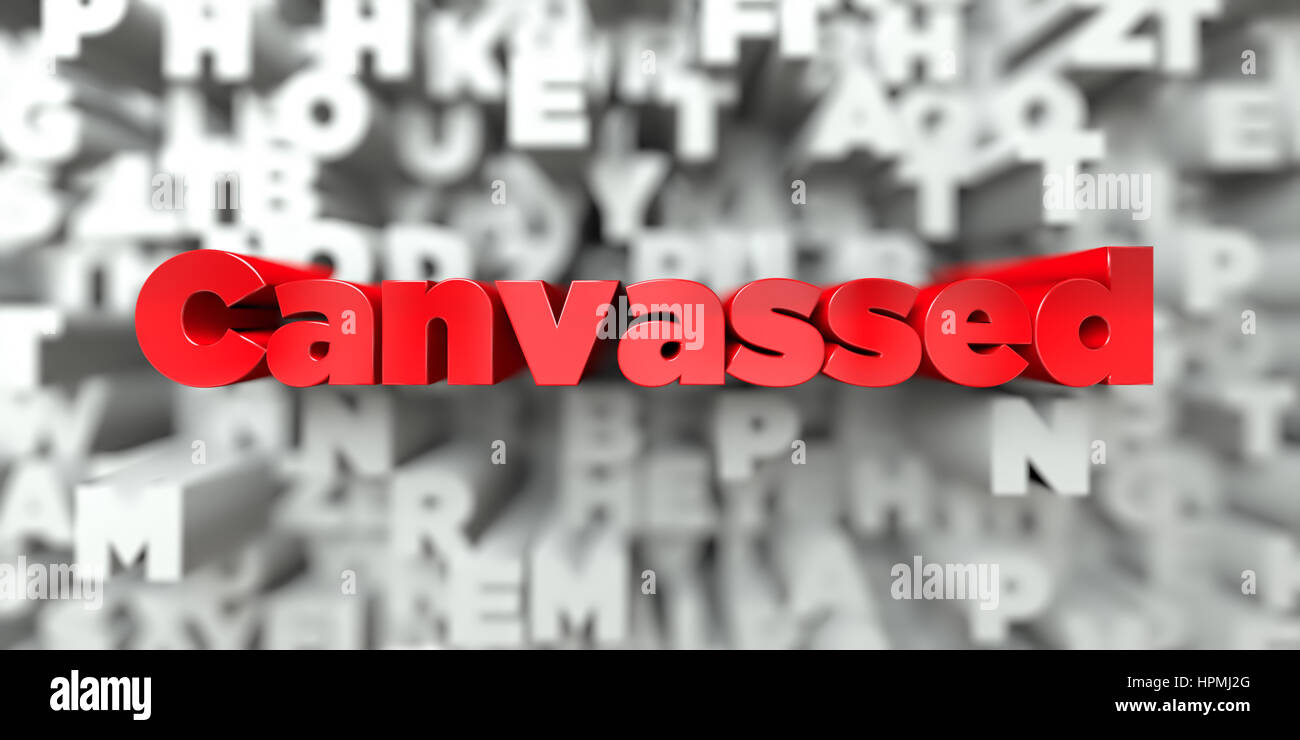 Canvassed - Red text on typography background - 3D rendered royalty ...