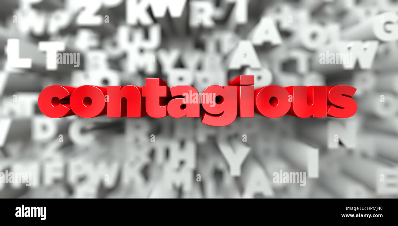 contagious - Red text on typography background - 3D rendered royalty ...