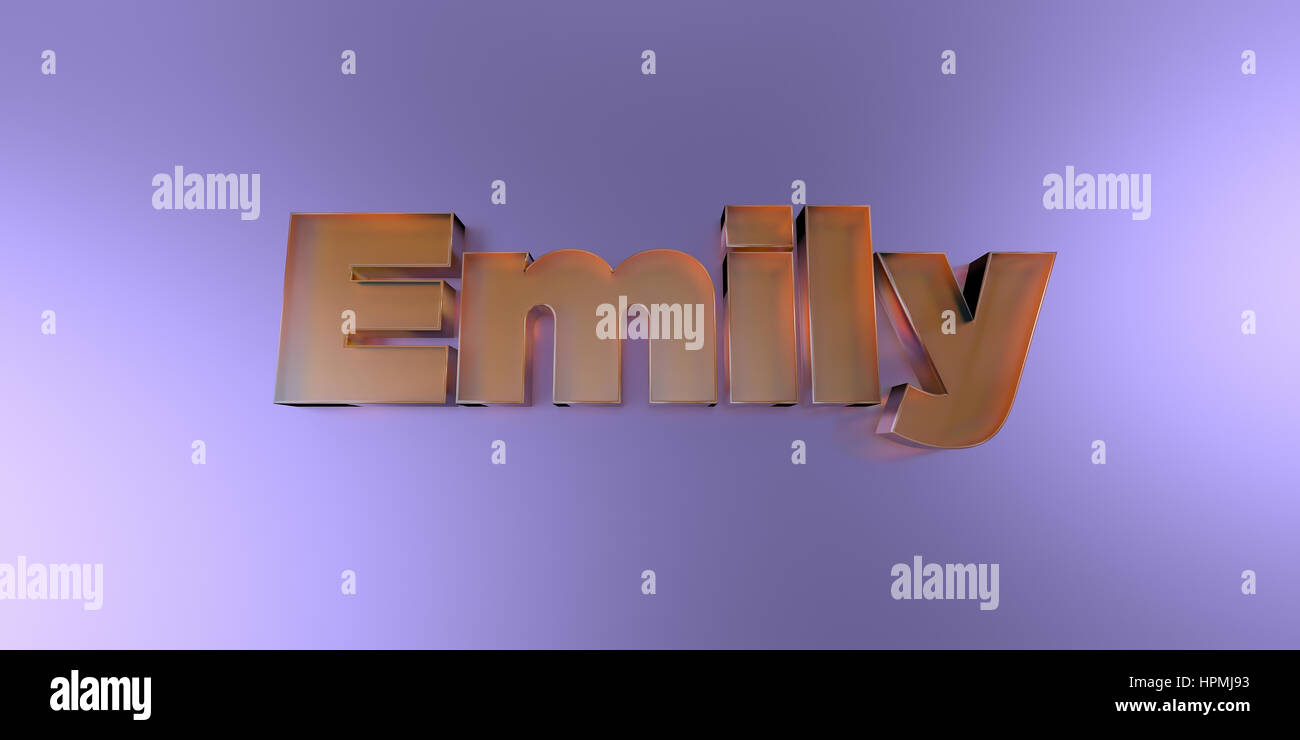 Emily - colorful glass text on vibrant background - 3D rendered royalty ...