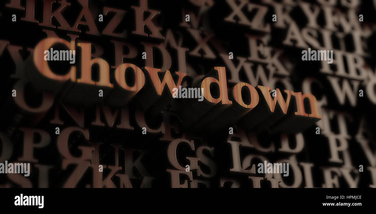 Chow down - Wooden 3D rendered letters/message. Can be used for an ...