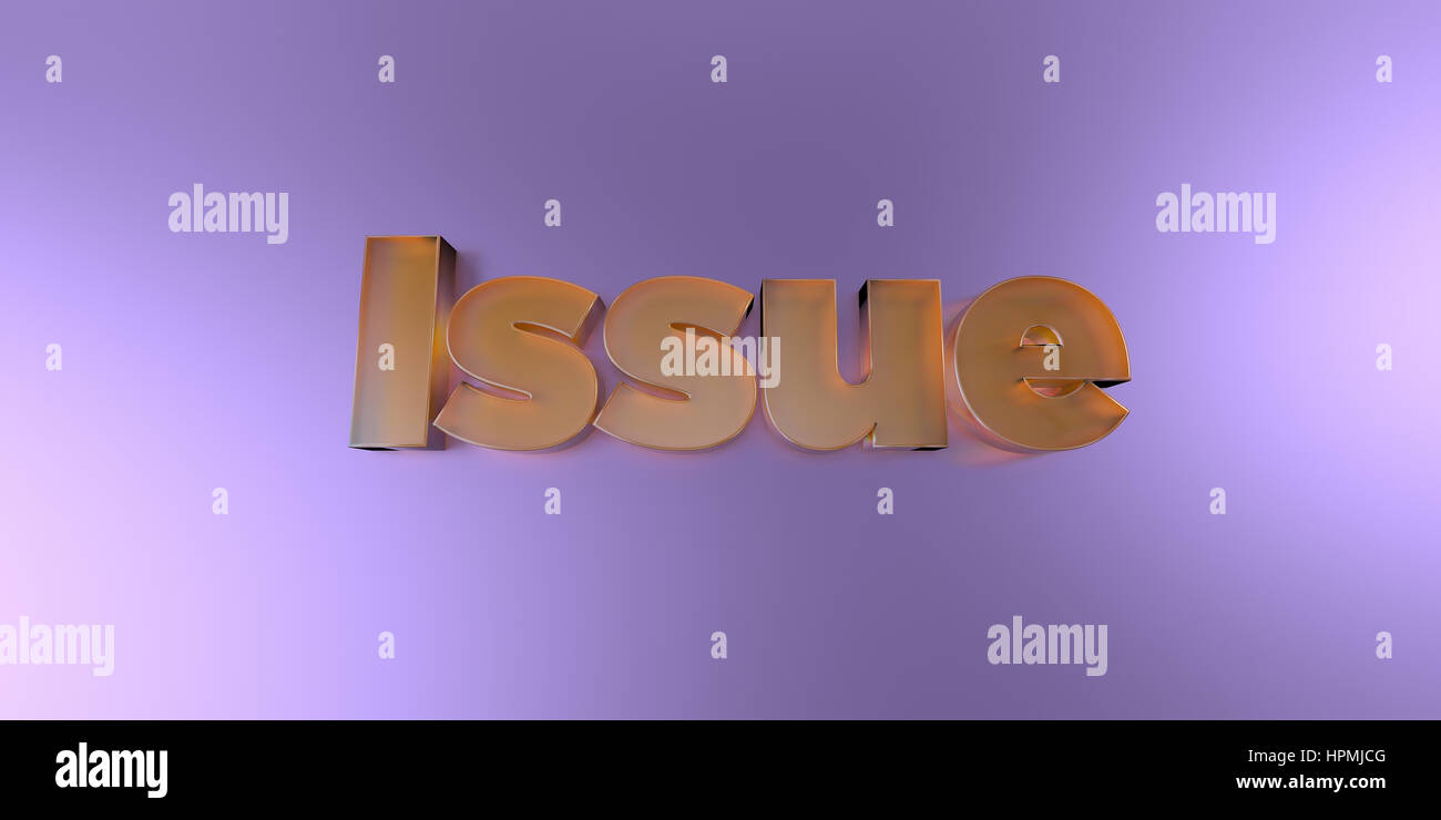 Issue - colorful glass text on vibrant background - 3D rendered royalty ...