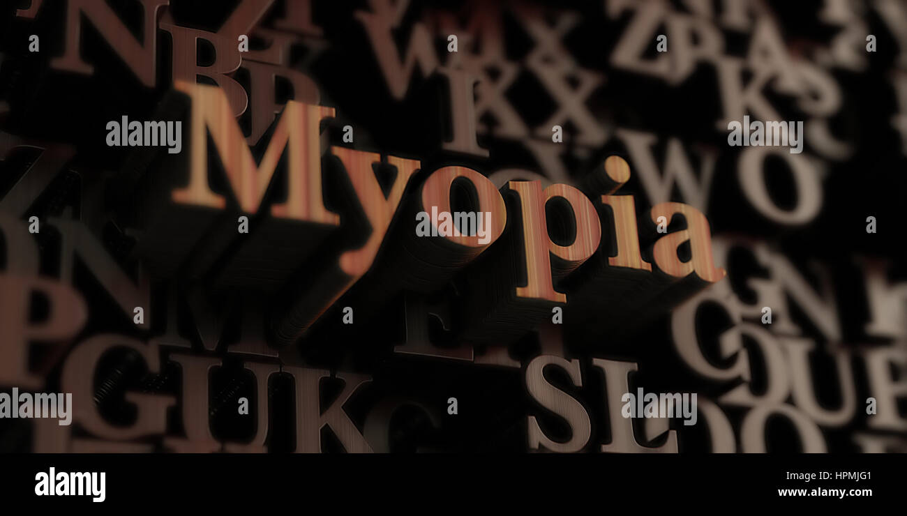 Myopia - Wooden 3D rendered letters/message. Can be used for an online ...