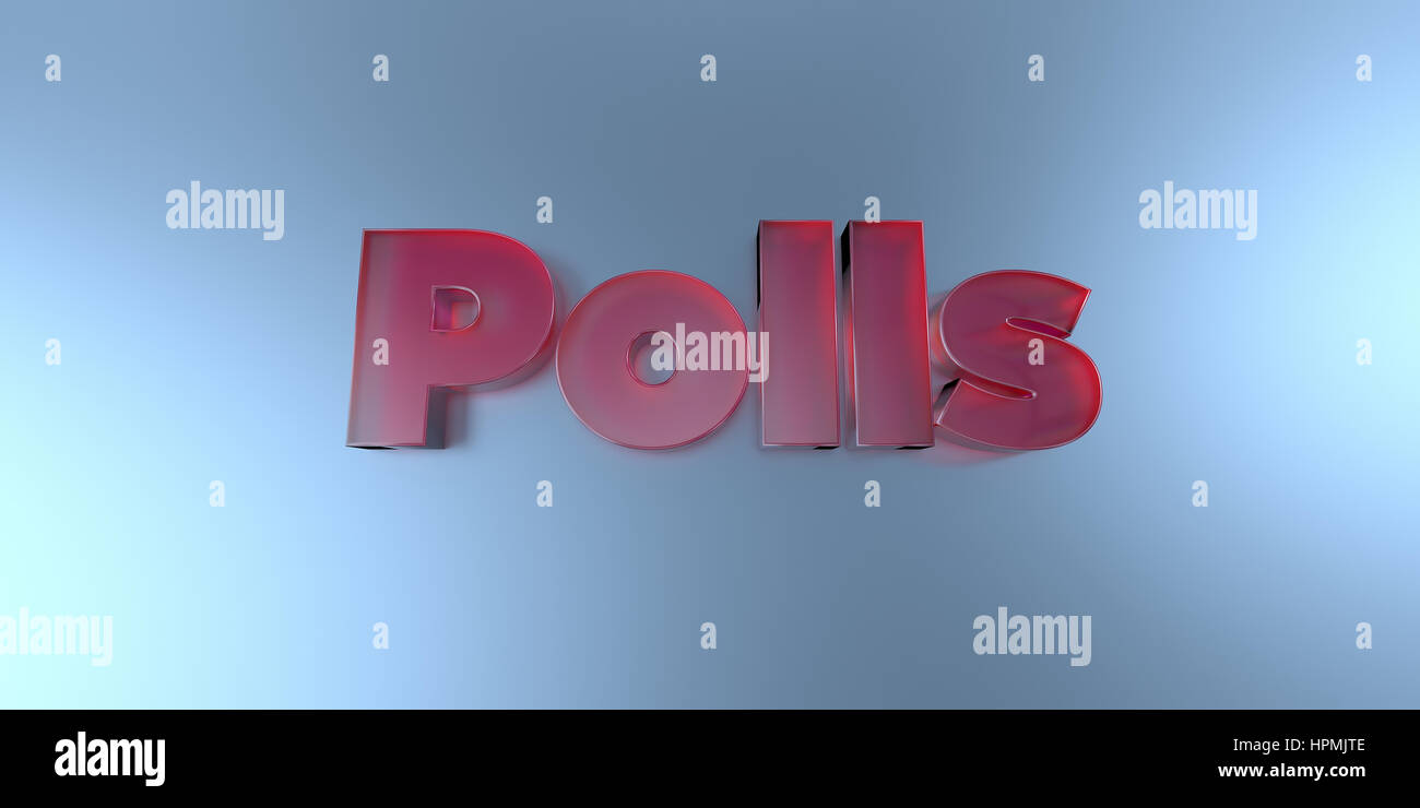 Polls - colorful glass text on vibrant background - 3D rendered royalty ...