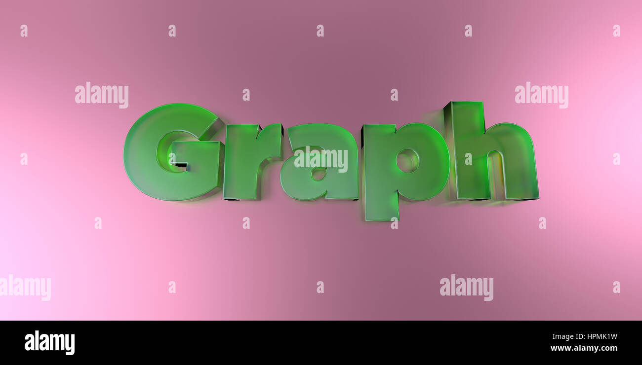 Graph - colorful glass text on vibrant background - 3D rendered royalty ...