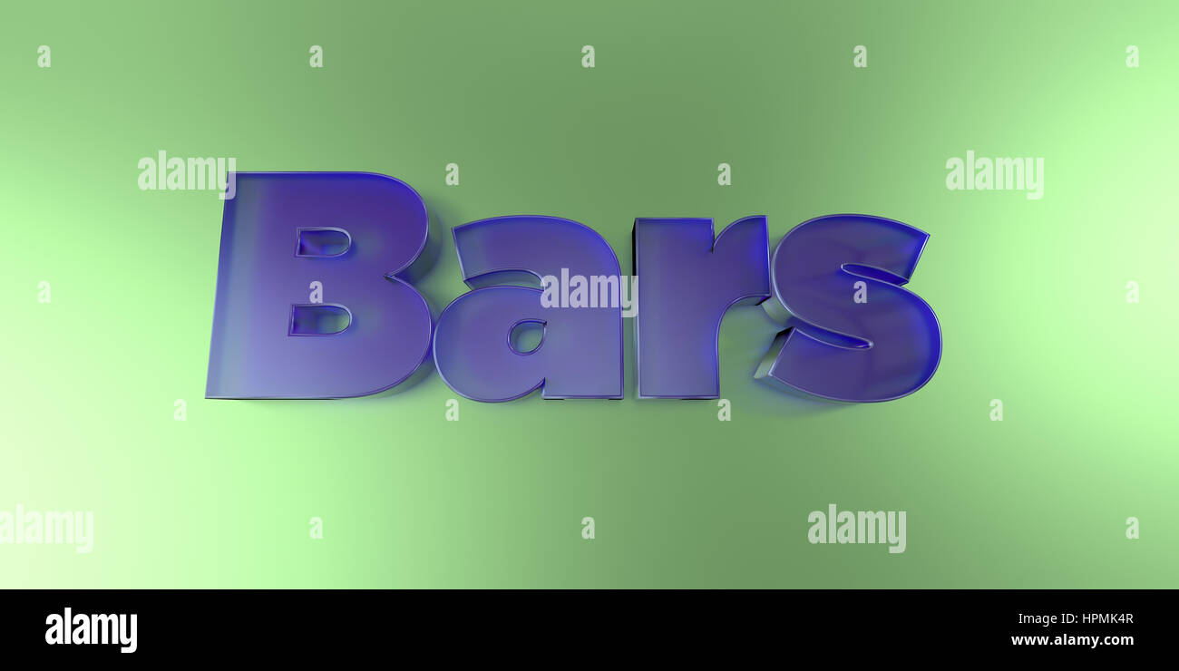 Bars - colorful glass text on vibrant background - 3D rendered royalty ...