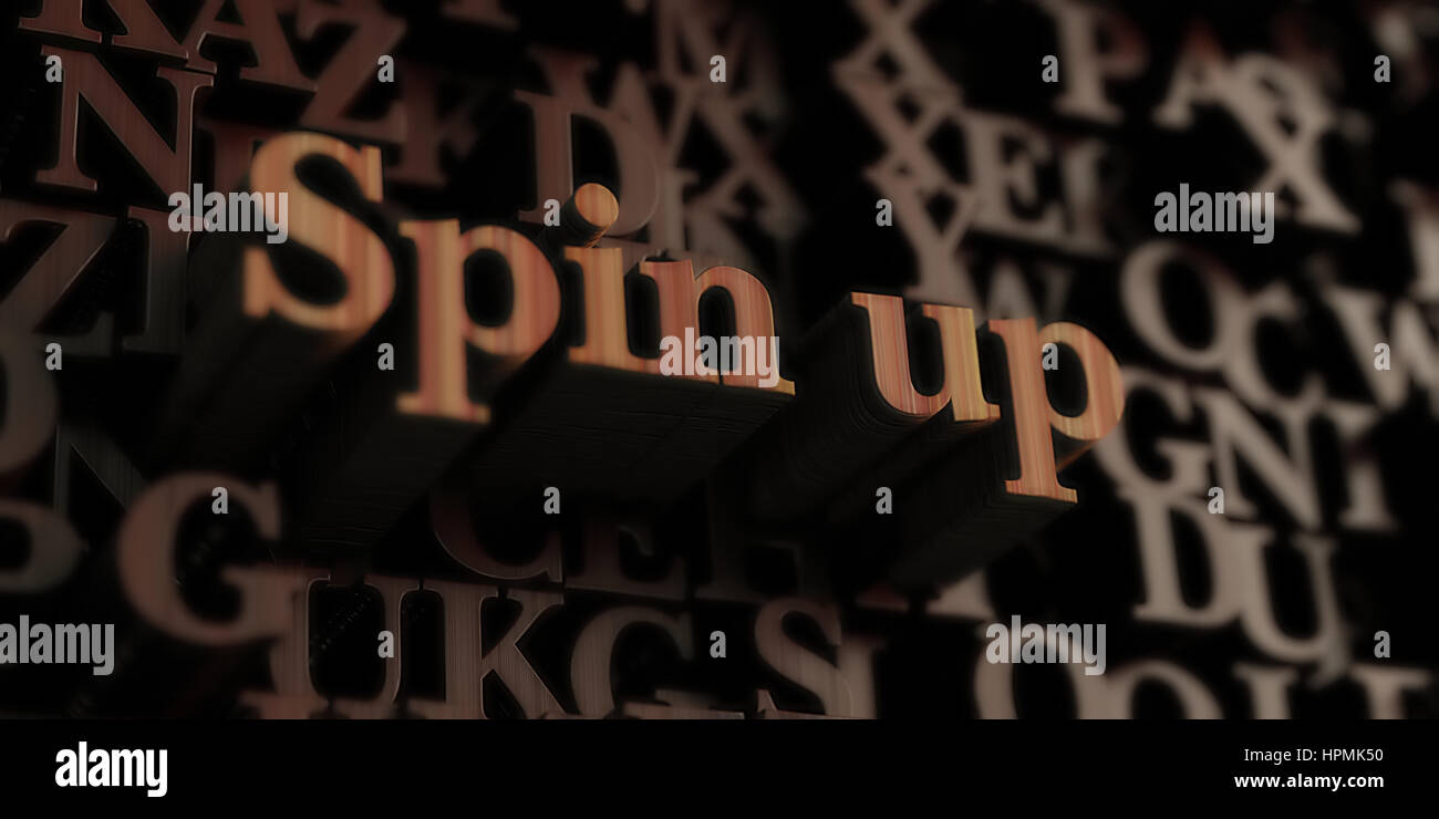 Spin up - Wooden 3D rendered letters/message. Can be used for an online ...