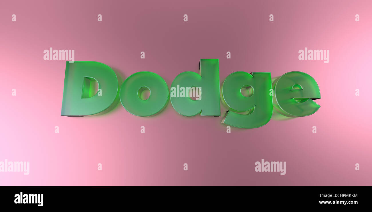 Dodge - colorful glass text on vibrant background - 3D rendered royalty ...
