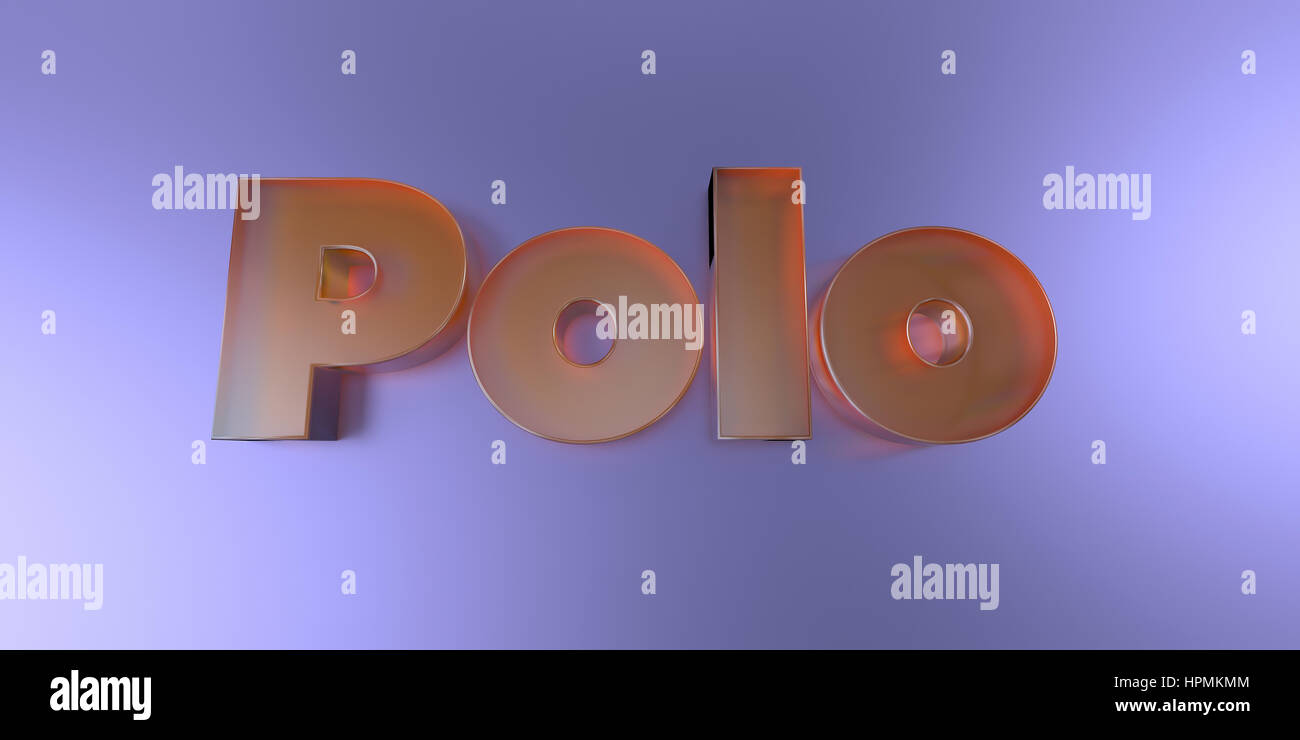Polo - colorful glass text on vibrant background - 3D rendered royalty ...