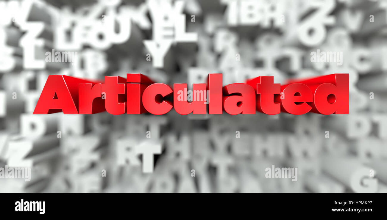 Articulated - Red text on typography background - 3D rendered royalty ...