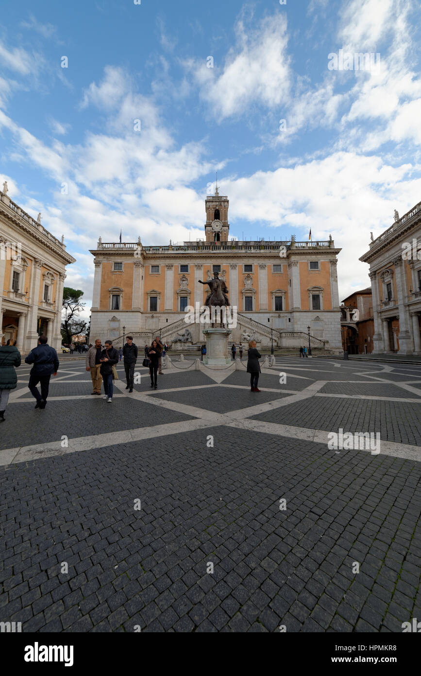 Square and palaces of the Capitol. Rome Stock Photo - Alamy