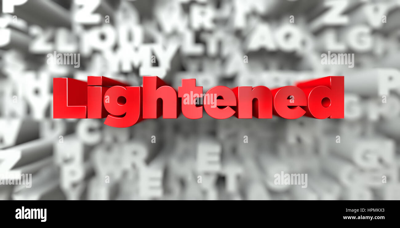 Lightened - Red text on typography background - 3D rendered royalty ...