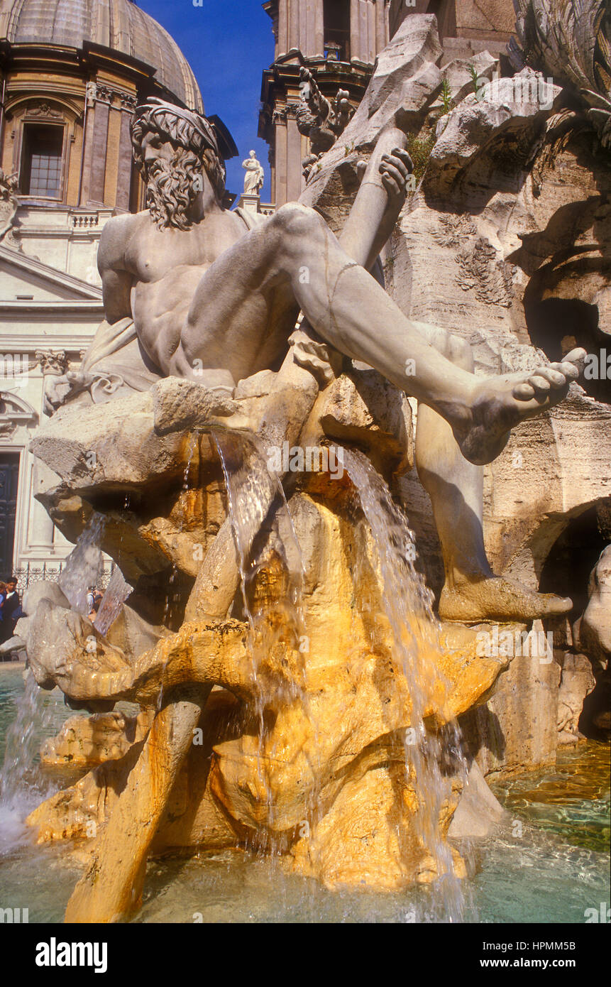 Fountain of the Four Rivers `Fontana dei Quattro Fiumi´ by Bernini, in ...