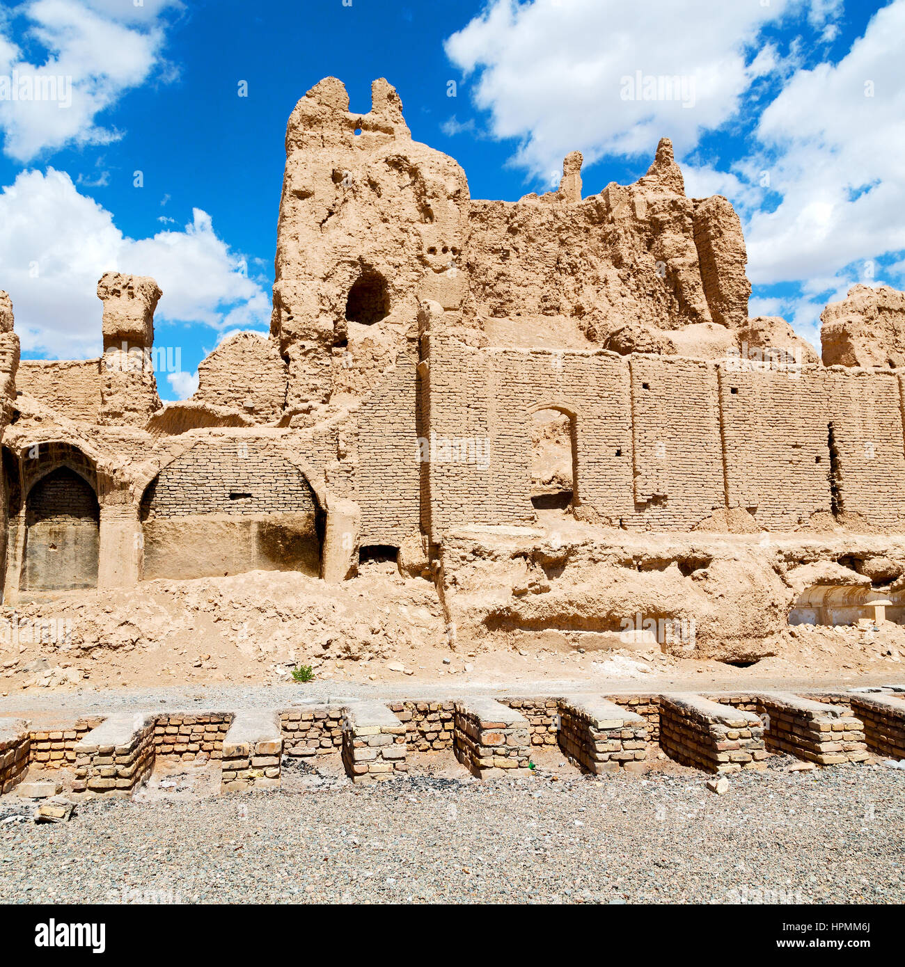 in iran old door near the castle brick and antique construction Stock ...