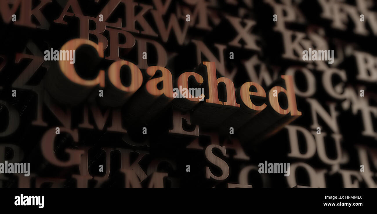 Coached - Wooden 3D rendered letters/message. Can be used for an online ...