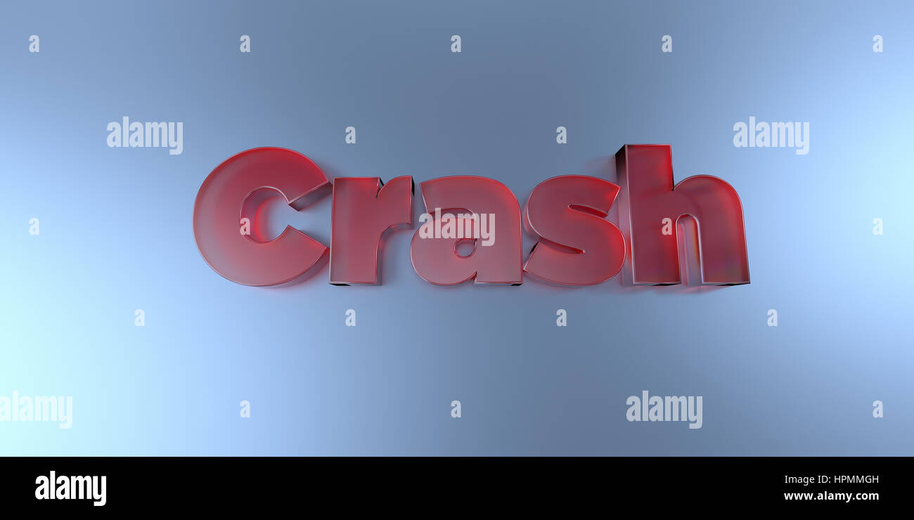 Crash - colorful glass text on vibrant background - 3D rendered royalty ...