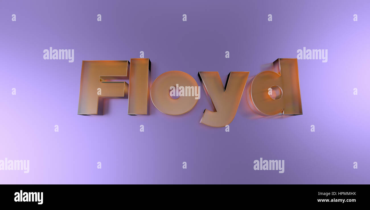 Floyd - colorful glass text on vibrant background - 3D rendered royalty ...