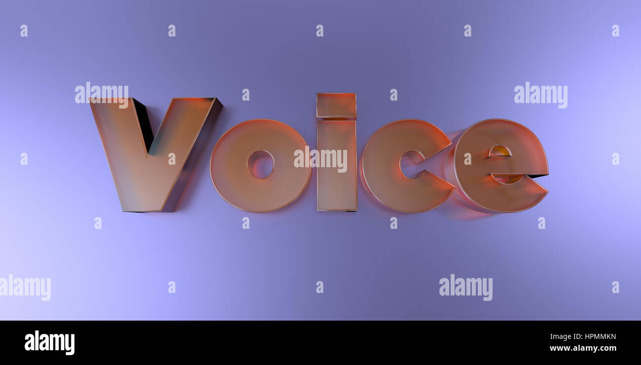 Voice - colorful glass text on vibrant background - 3D rendered royalty ...