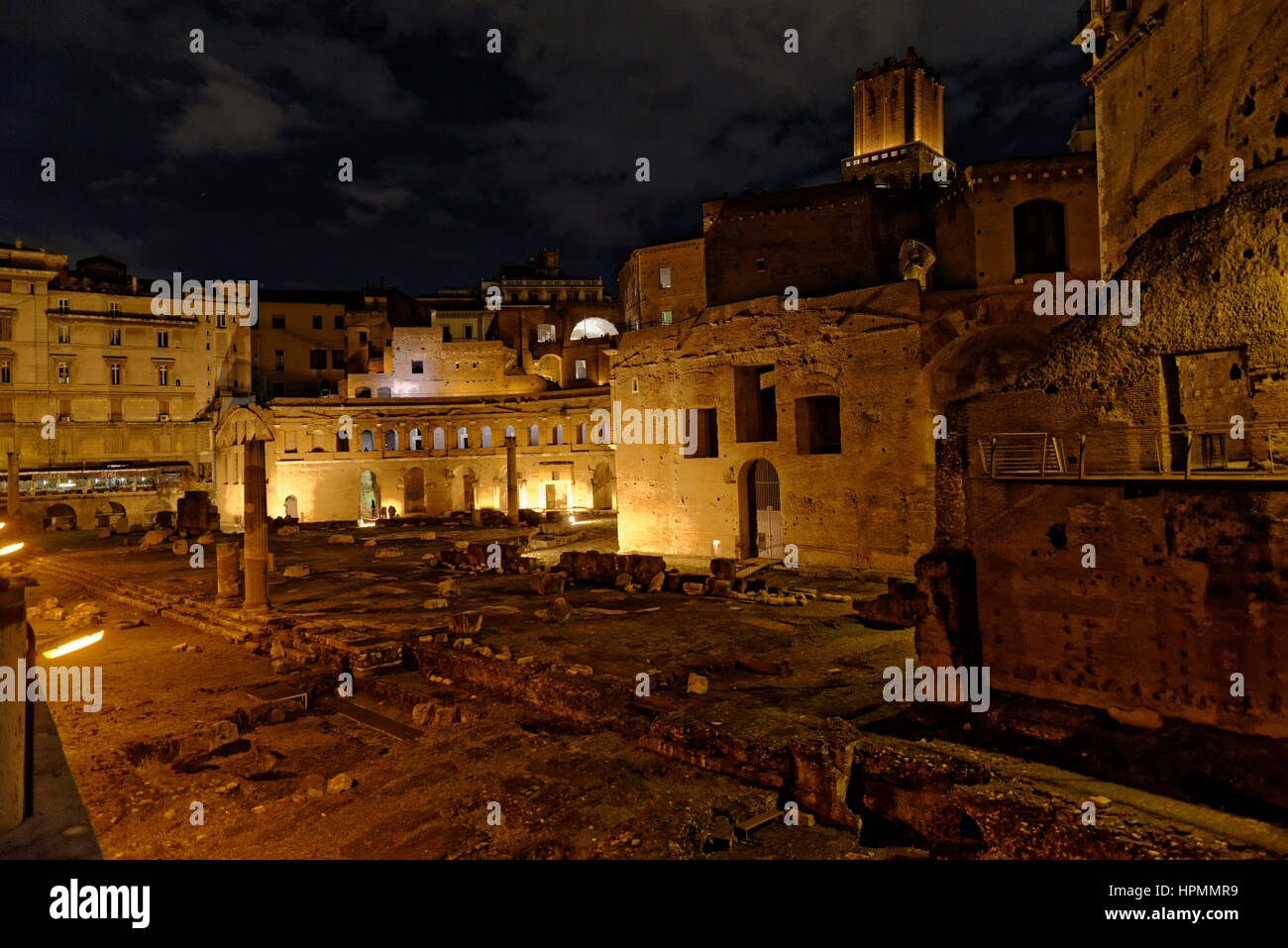 Ancient Rome at night. Beauty reflections Stock Photo - Alamy