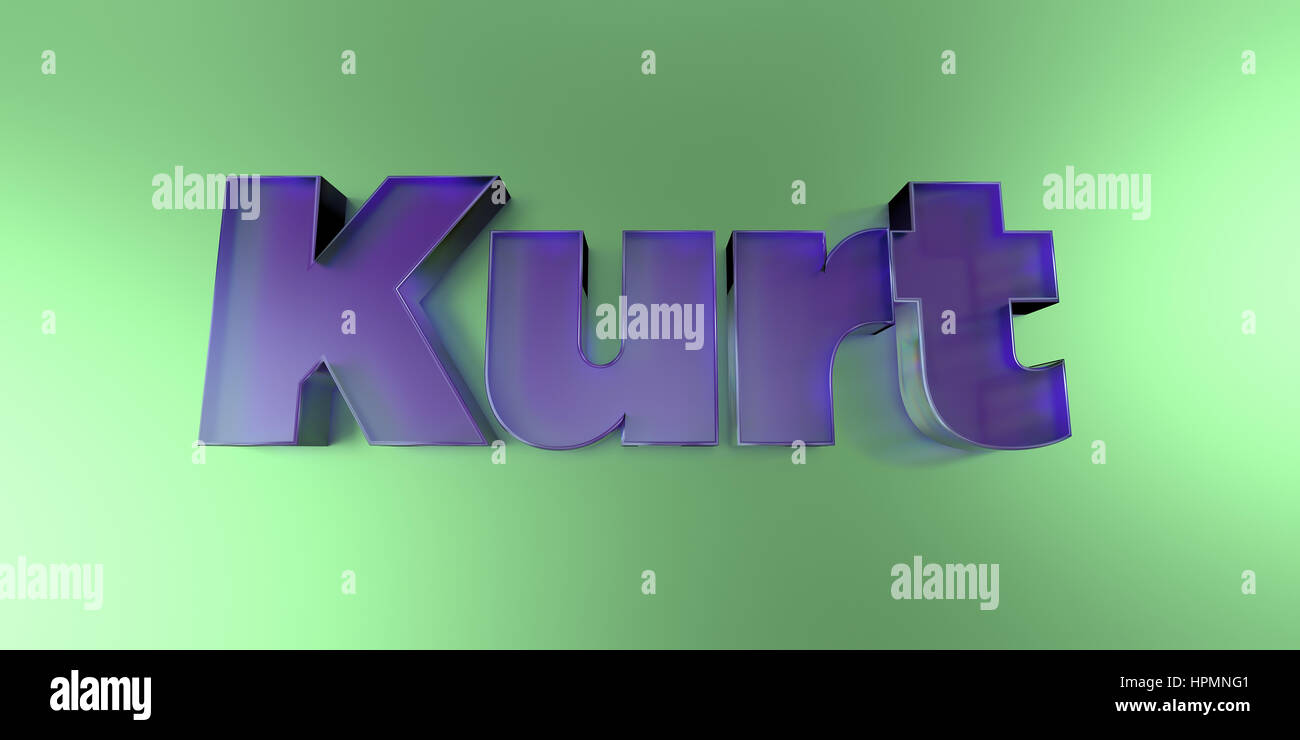 Kurt - colorful glass text on vibrant background - 3D rendered royalty ...
