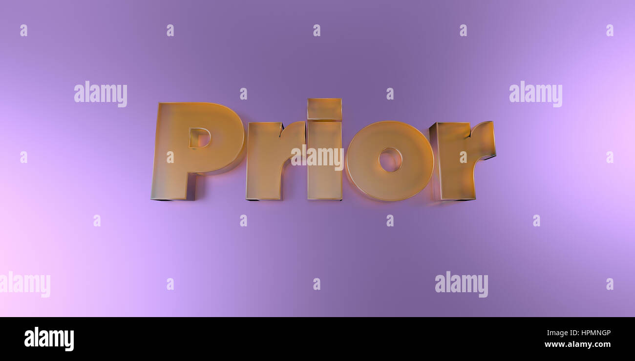 Prior - colorful glass text on vibrant background - 3D rendered royalty ...