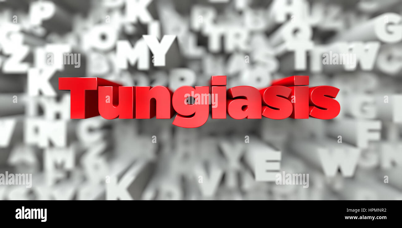 Tungiasis - Red text on typography background - 3D rendered royalty ...