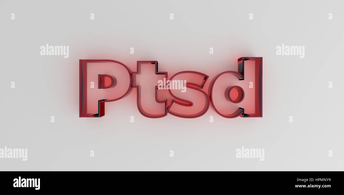 Ptsd - Red glass text on white background - 3D rendered royalty free ...